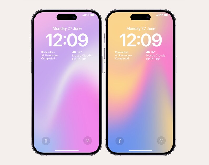 Aesthetic Gradient iPhone Wallpaper, Holographic Lockscreen (digital ...