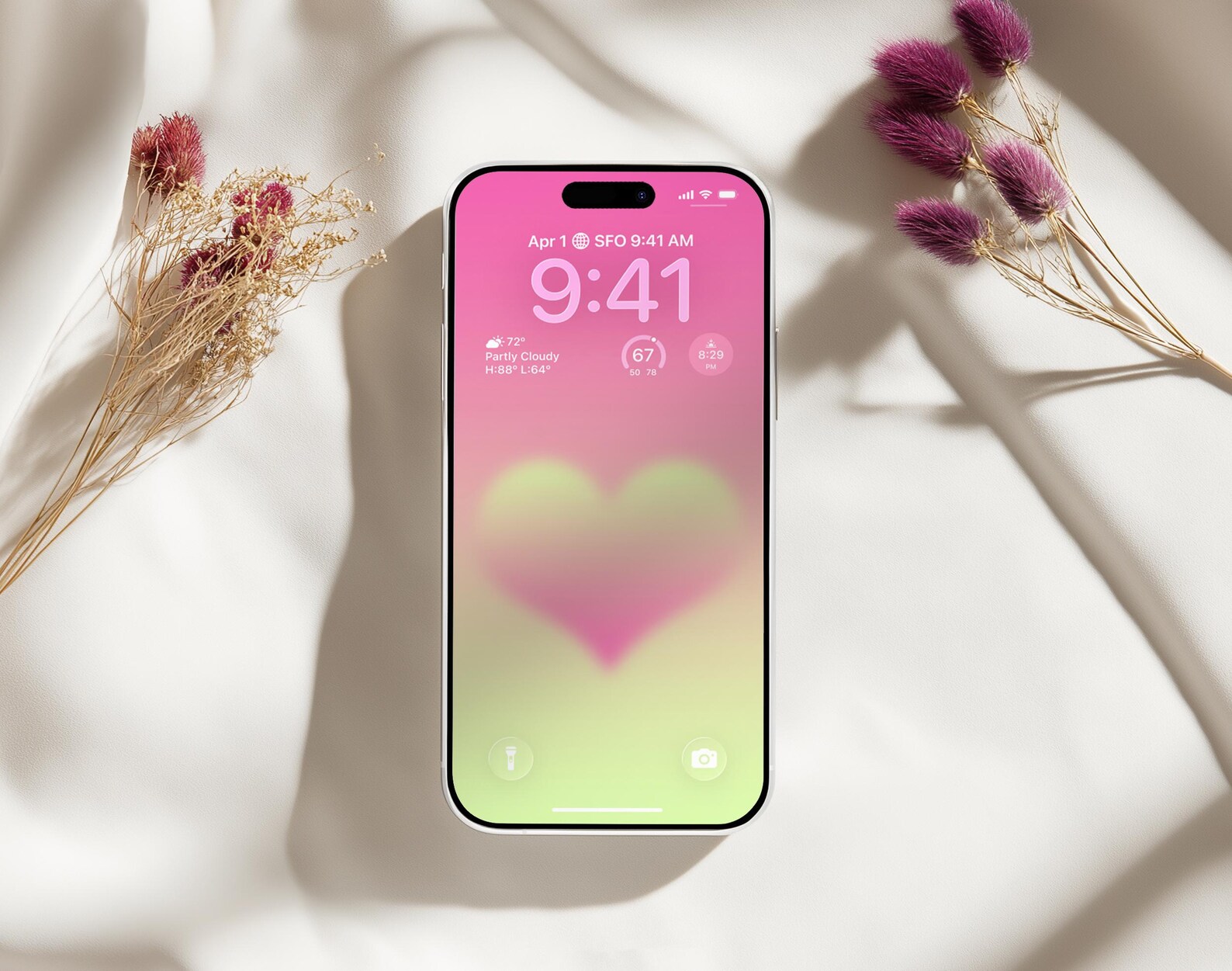 Heart iPhone Wallpaper Bundle, Gradient Lock Screen (digital Download ...