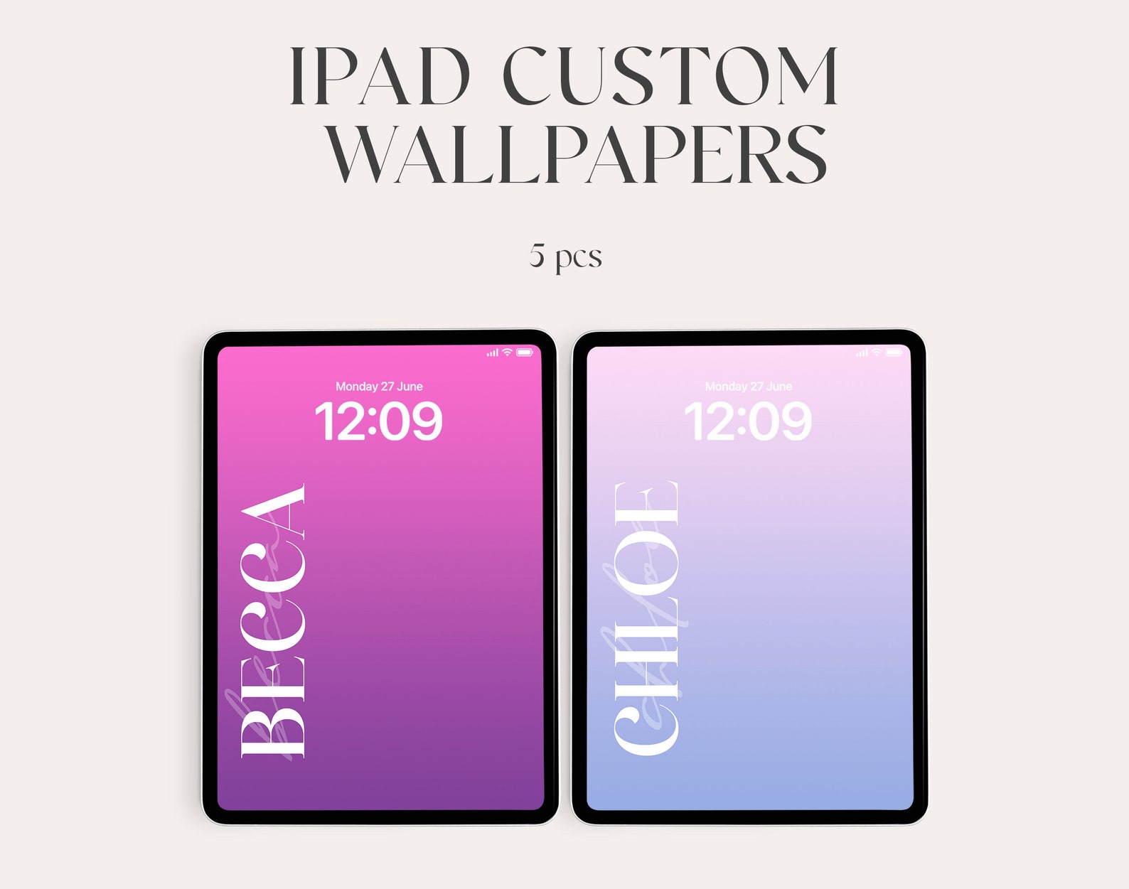 Custom Initial iPad Wallpaper, Gradient Design (digital Download) - Etsy