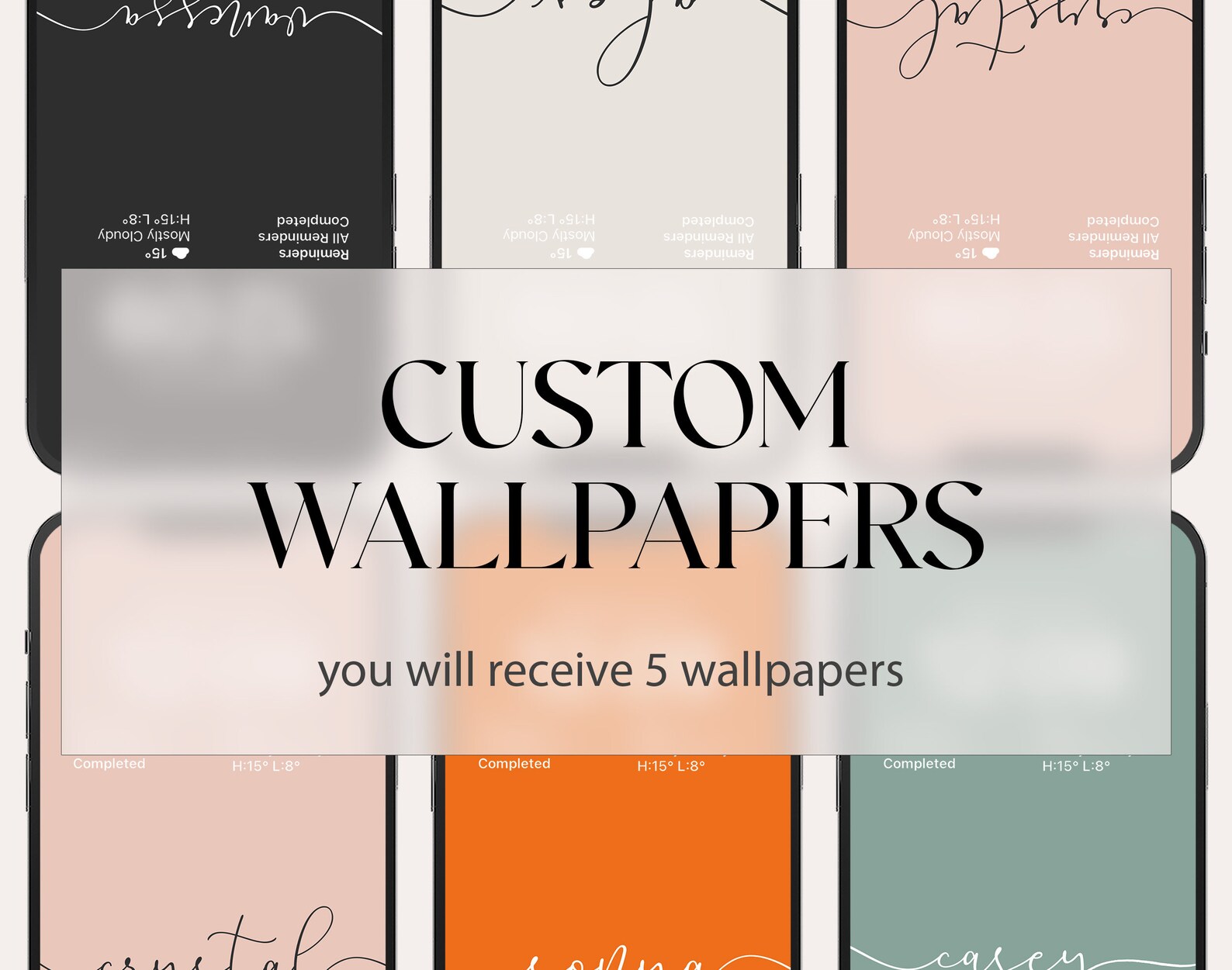 Custom Name iPhone Wallpaper, Minimal Solid Color Lock Screen ...