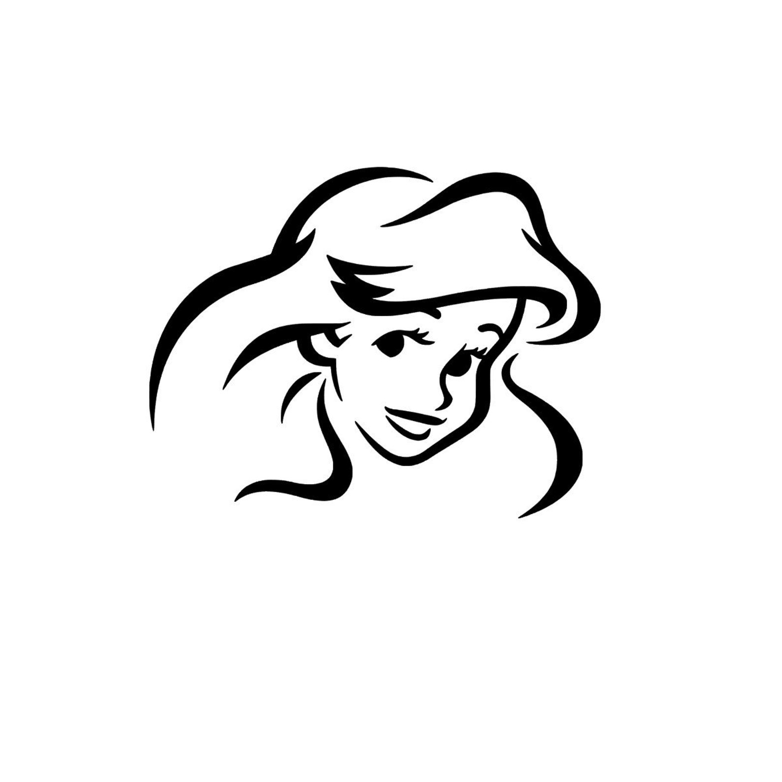FREE SHIPPING Little Mermaid Outline Vinyl Decal for Window, Car ...