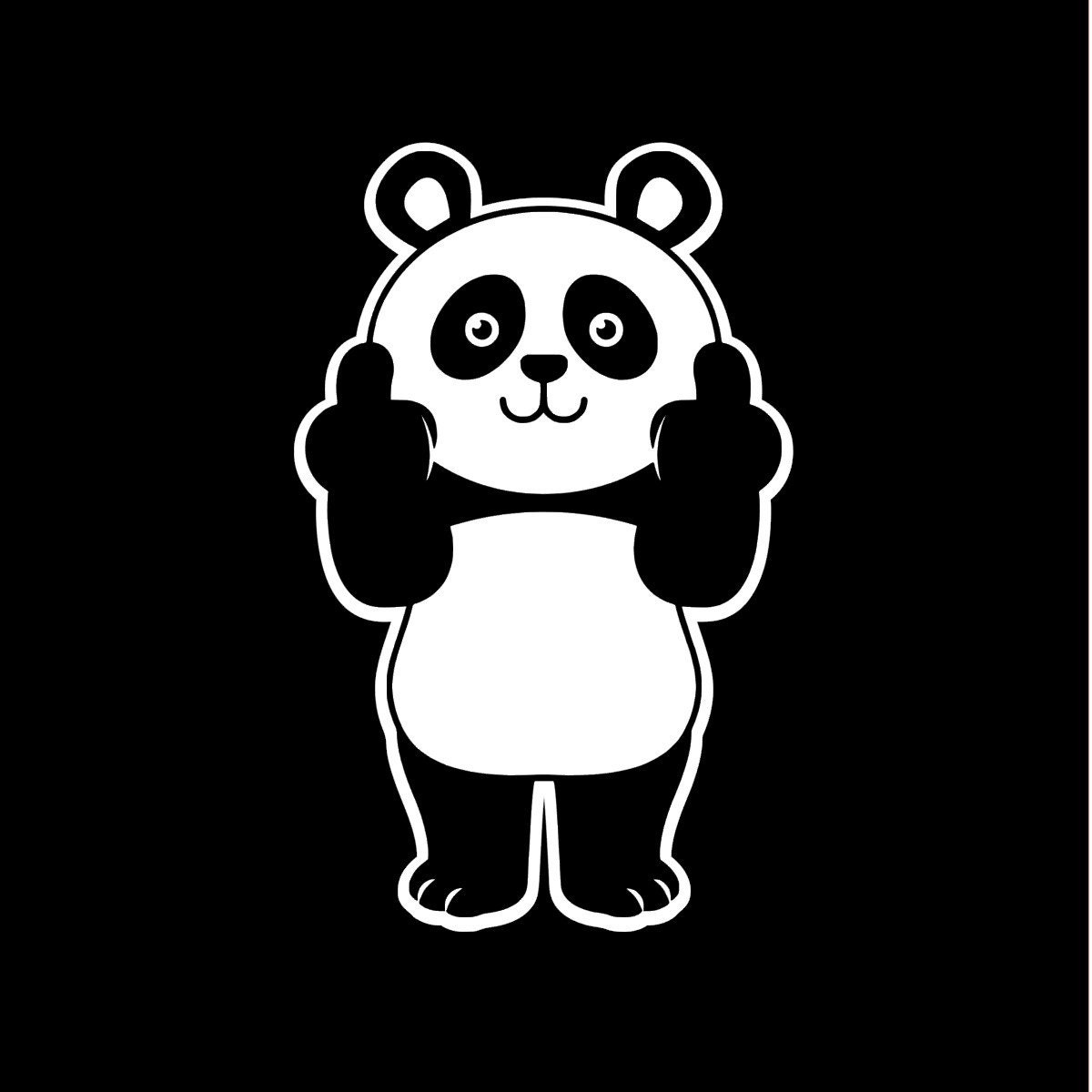 FREE SHIPPING Panda Middle Finger Vinyl Decal for Window, Car, Mirror ...