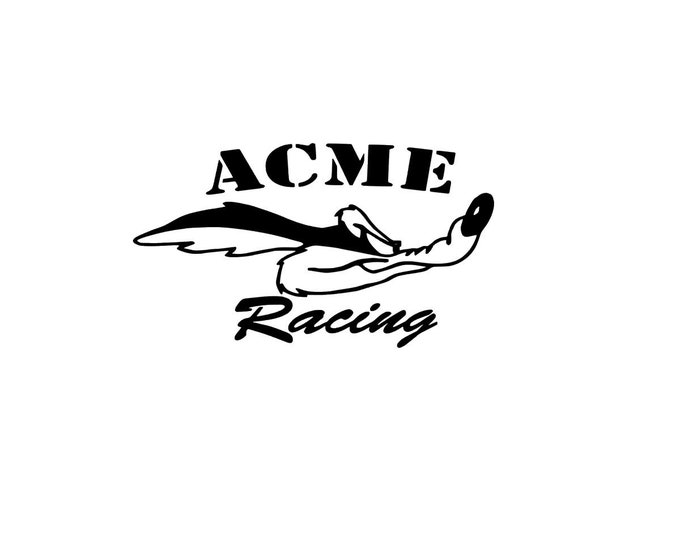 FREE SHIPPING Acme Racing Coyote Vinyl Decal for Window, Car, Mirror ...