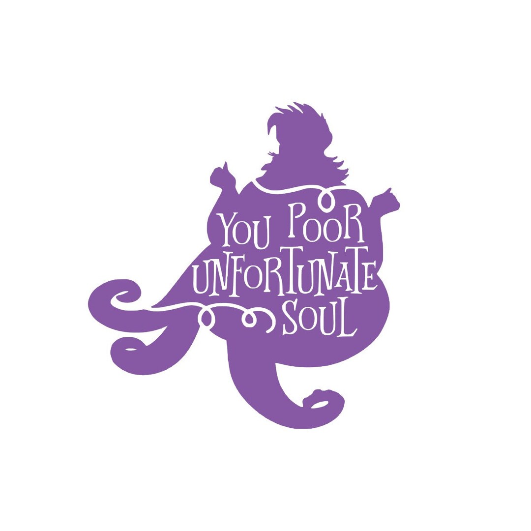 FREE SHIPPING Sea Witch Ursula Poor Unfortunate Soul Vinyl Decal for ...
