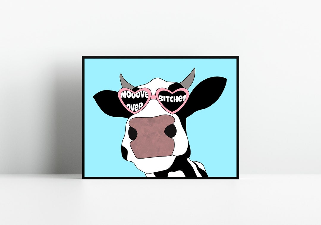 Colourful Cow Print Fun Animal Art, Quirky Animal Prints, Cow Lover ...