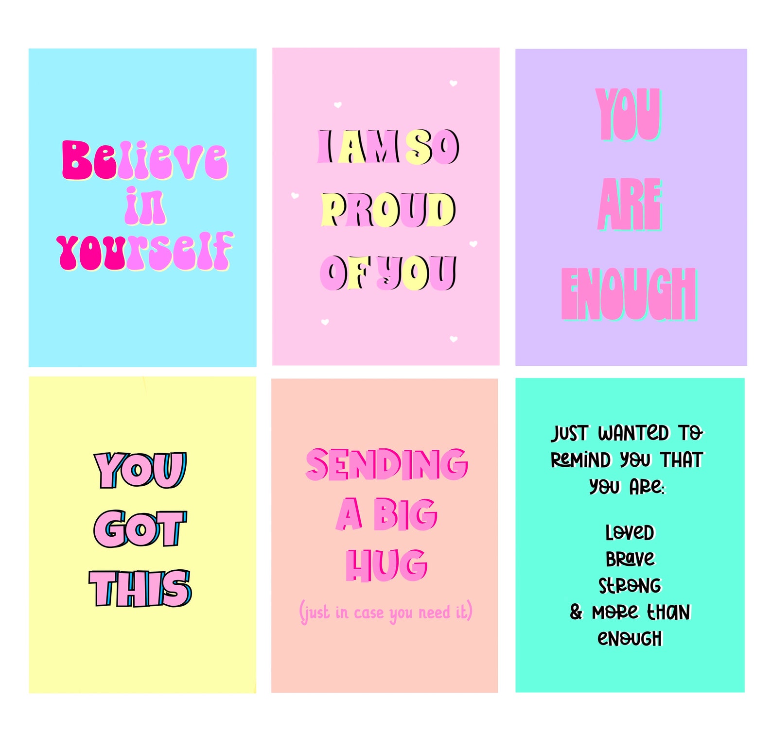 Positive Cards Pack Pack of 6 Motivational Cards | Etsy