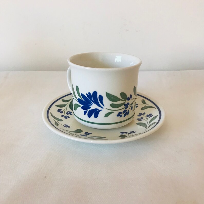Churchill England Cup and Saucer Set: Salzburg Blue Floral - Etsy