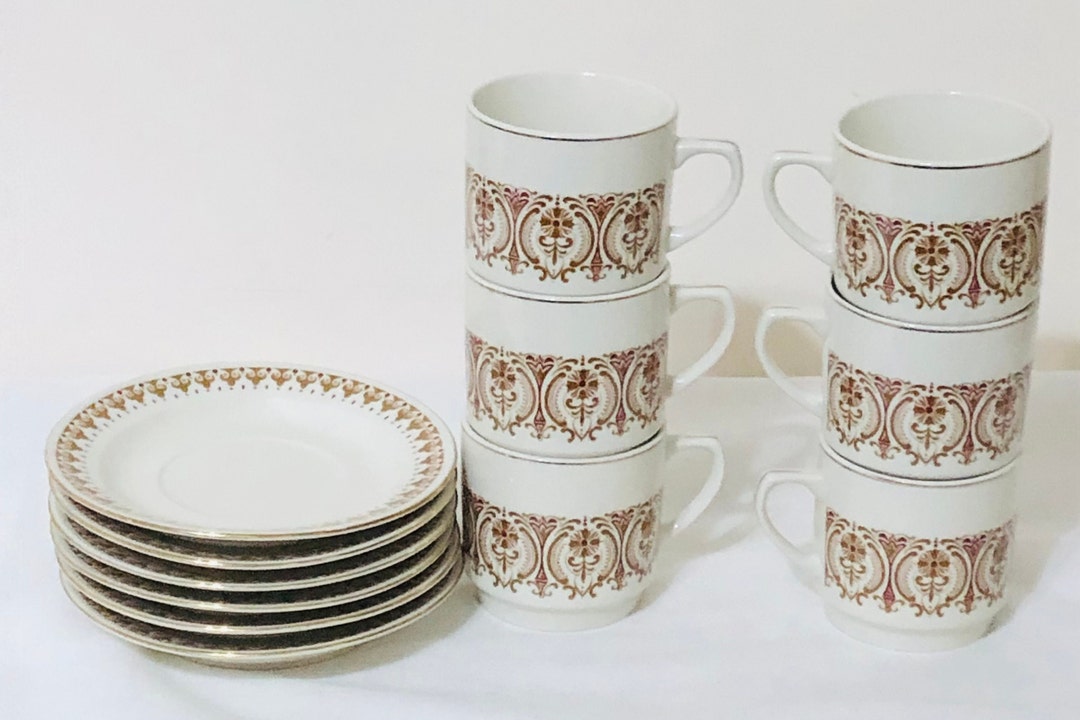 Vintage Kun-lun Coffee/tea Cups and Saucers X 6 70's Retro - Etsy