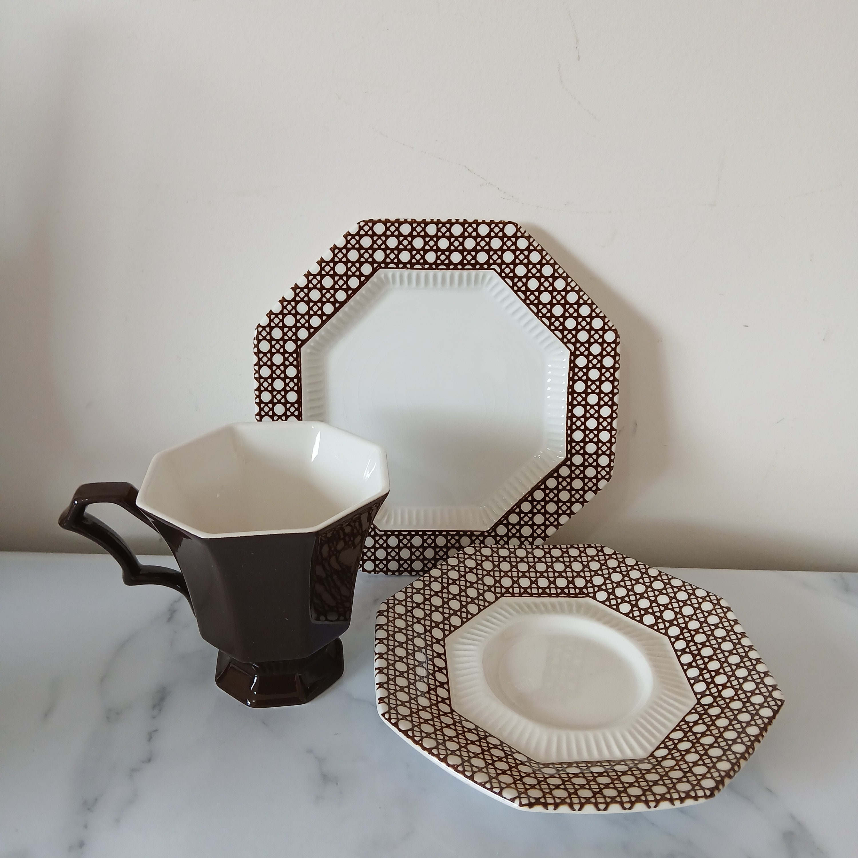 NIKKO Classic Collection Made in Japan Black Checked Pattern Dinnerware ...