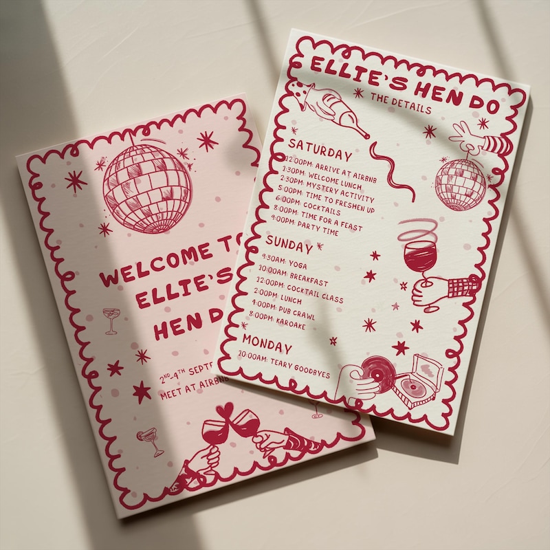 Hen Do Itinerary Template - Etsy UK