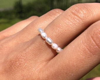 Tiny Pearl Ring | Etsy