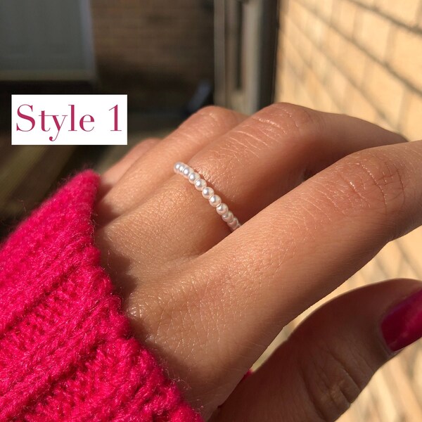 Tiny Pearl Ring - Etsy