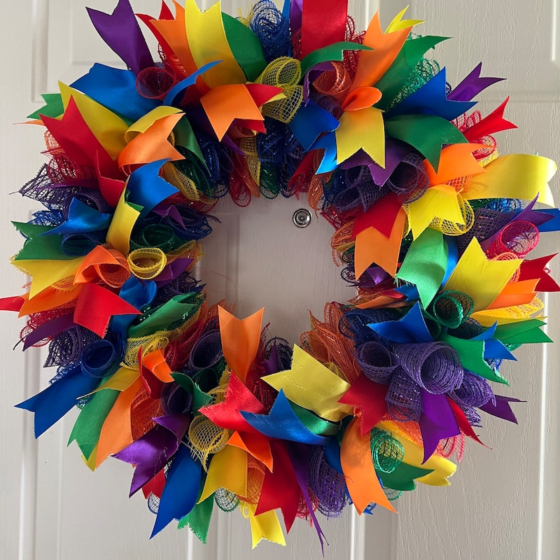 Rainbow Wreath - Etsy