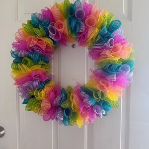Bright Rainbow Wreath - Etsy