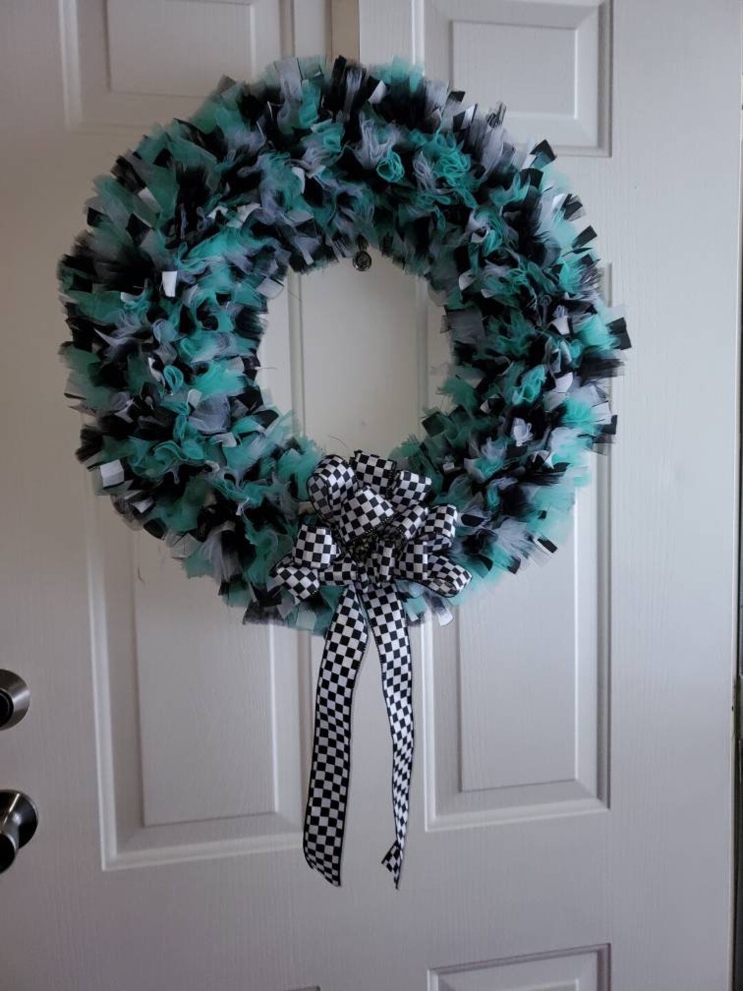 Checkered Flag Large Tulle & Flag Wreath - Etsy