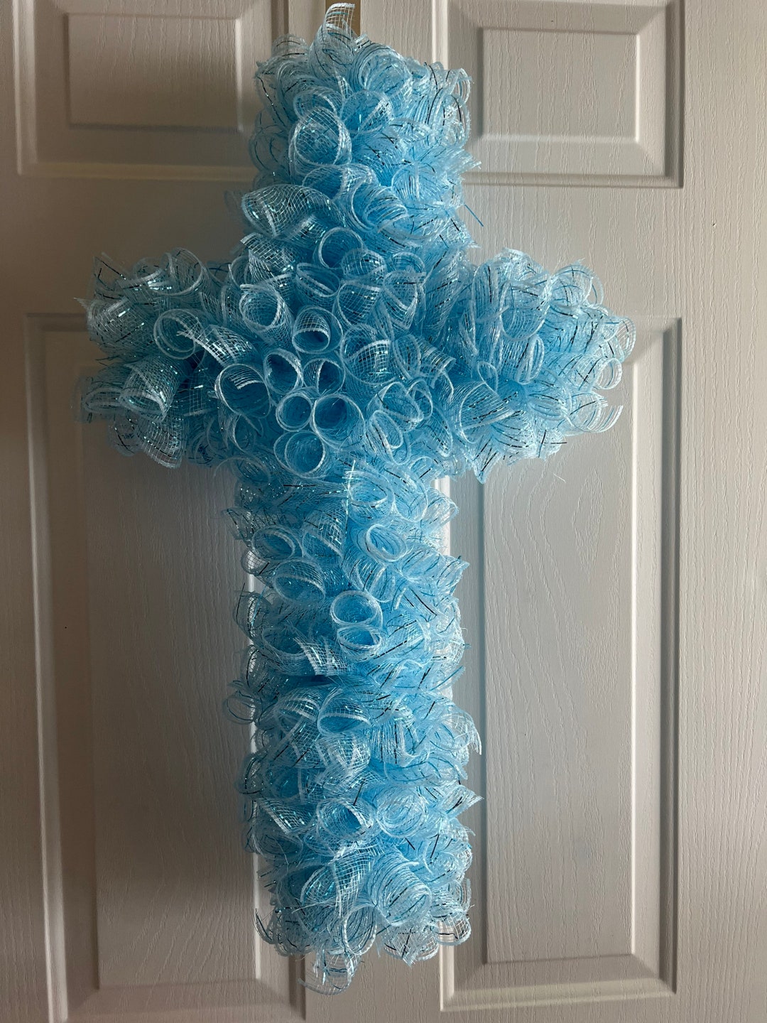 Baby Blue Deco Mesh Wreath - Etsy