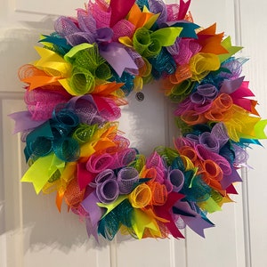 Electric Rainbow Wreath - Etsy