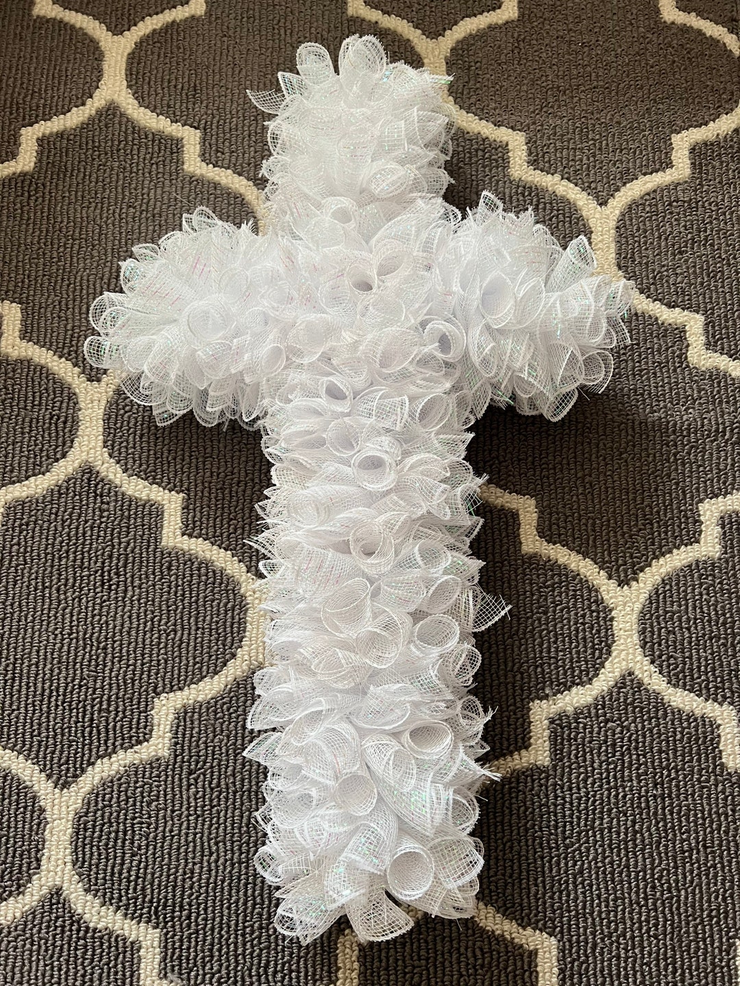 White Cross Wreath - Etsy