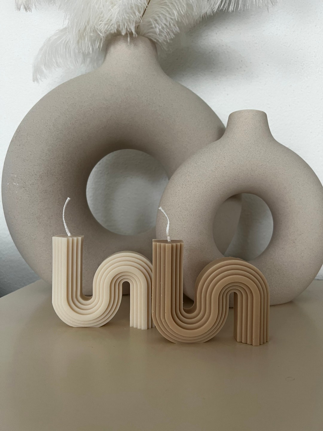 S- Candle - S förming - bougie - esthétique - home decor - fait main ...