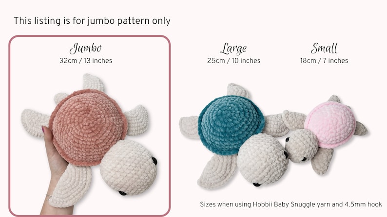 Jumbo Crochet Turtle Pattern Amigurumi PDF - Etsy