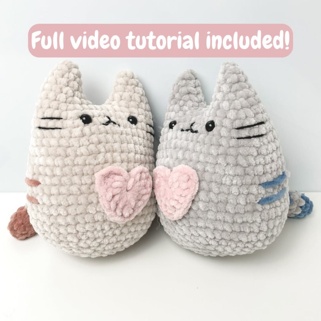 Crochet Cat With Heart Pattern - Amigurumi Animal PDF - Etsy