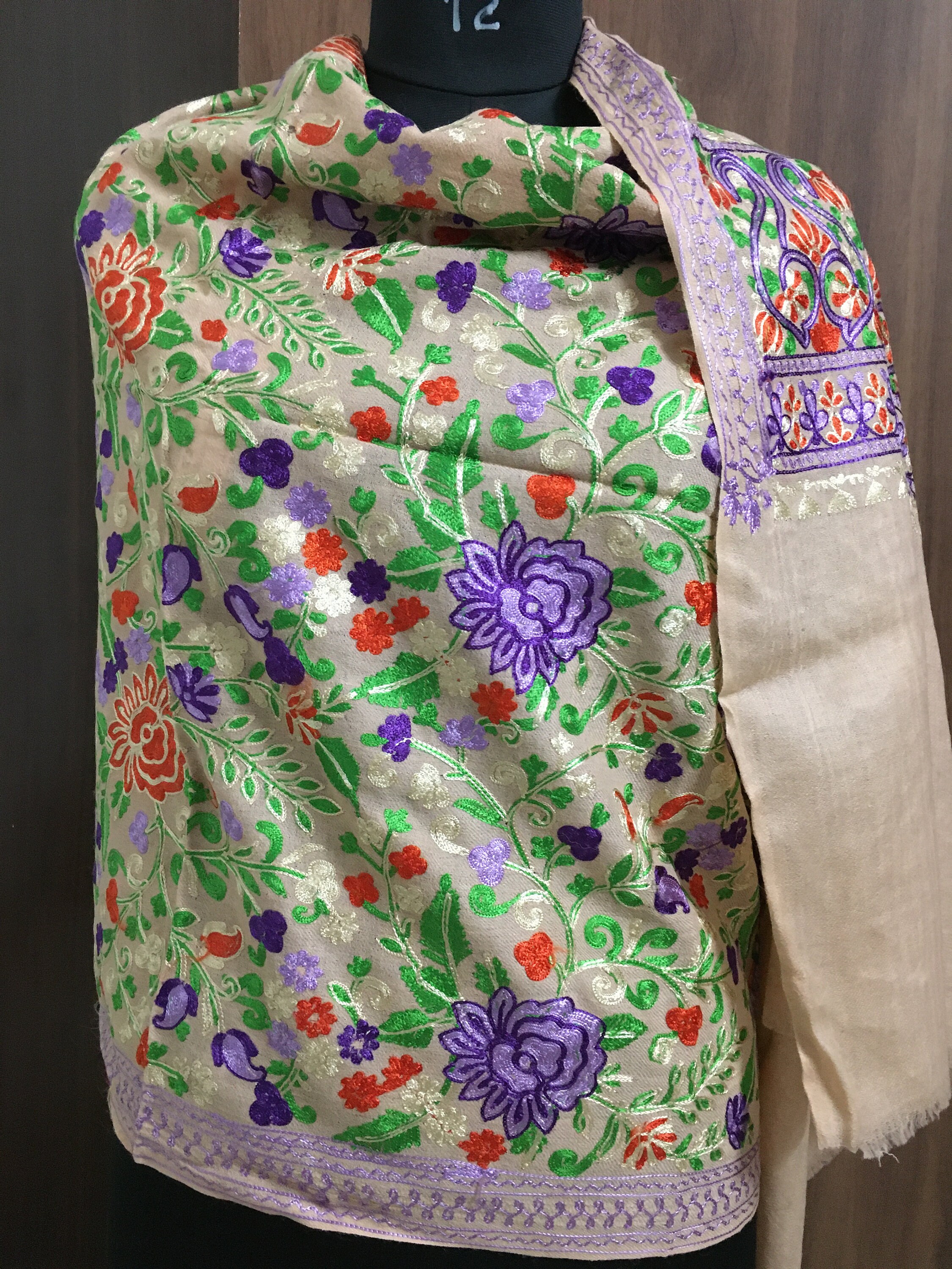 Embroidered Shawl knit Shawl Pashmina Wool Shawl - Etsy UK