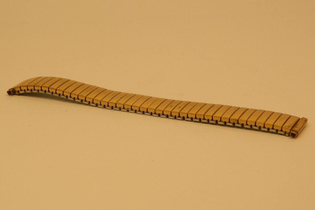 Vintage Fixo-flex Gold Stainless Steel Expanding Watch Strap Bracelet ...