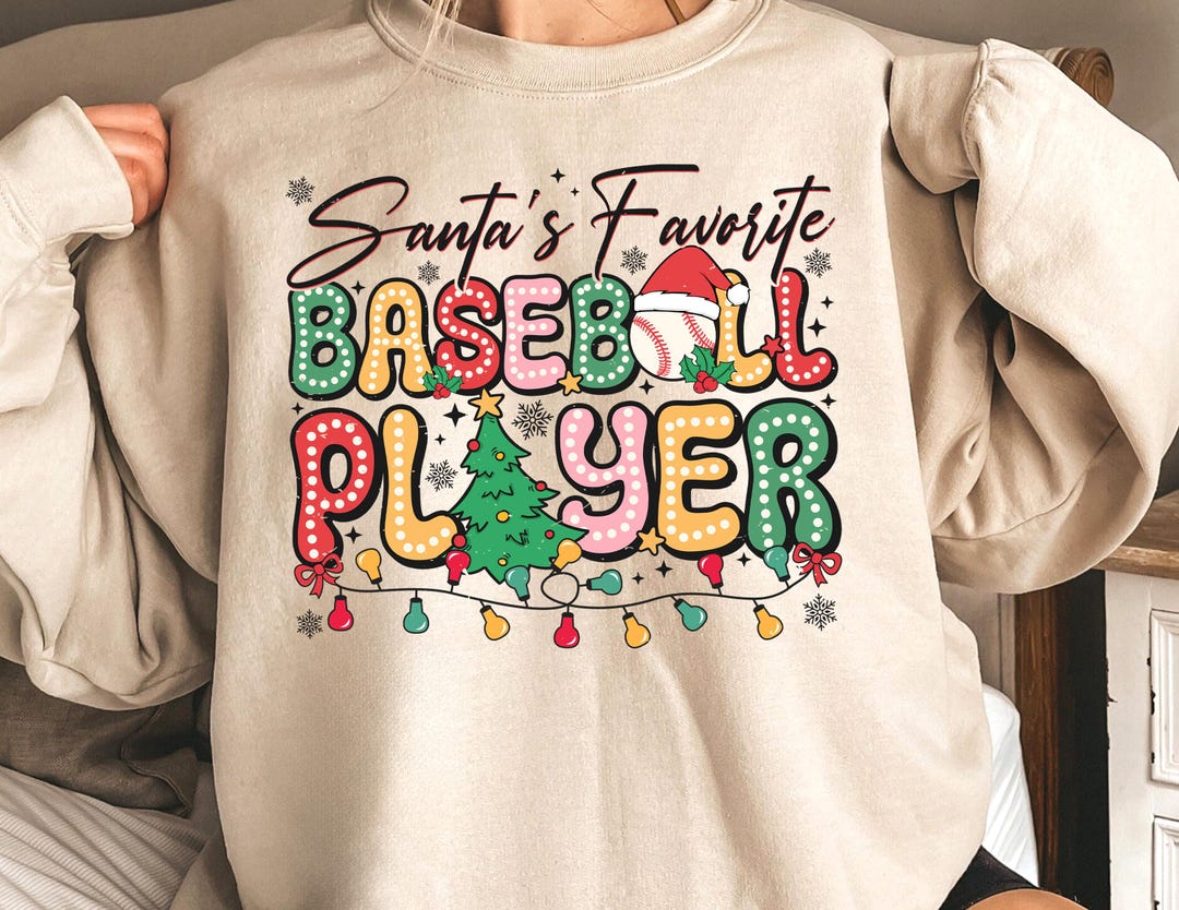 Santa's Favorite Baseball Player Png, Merry Christmas, Christmas Doodle ...