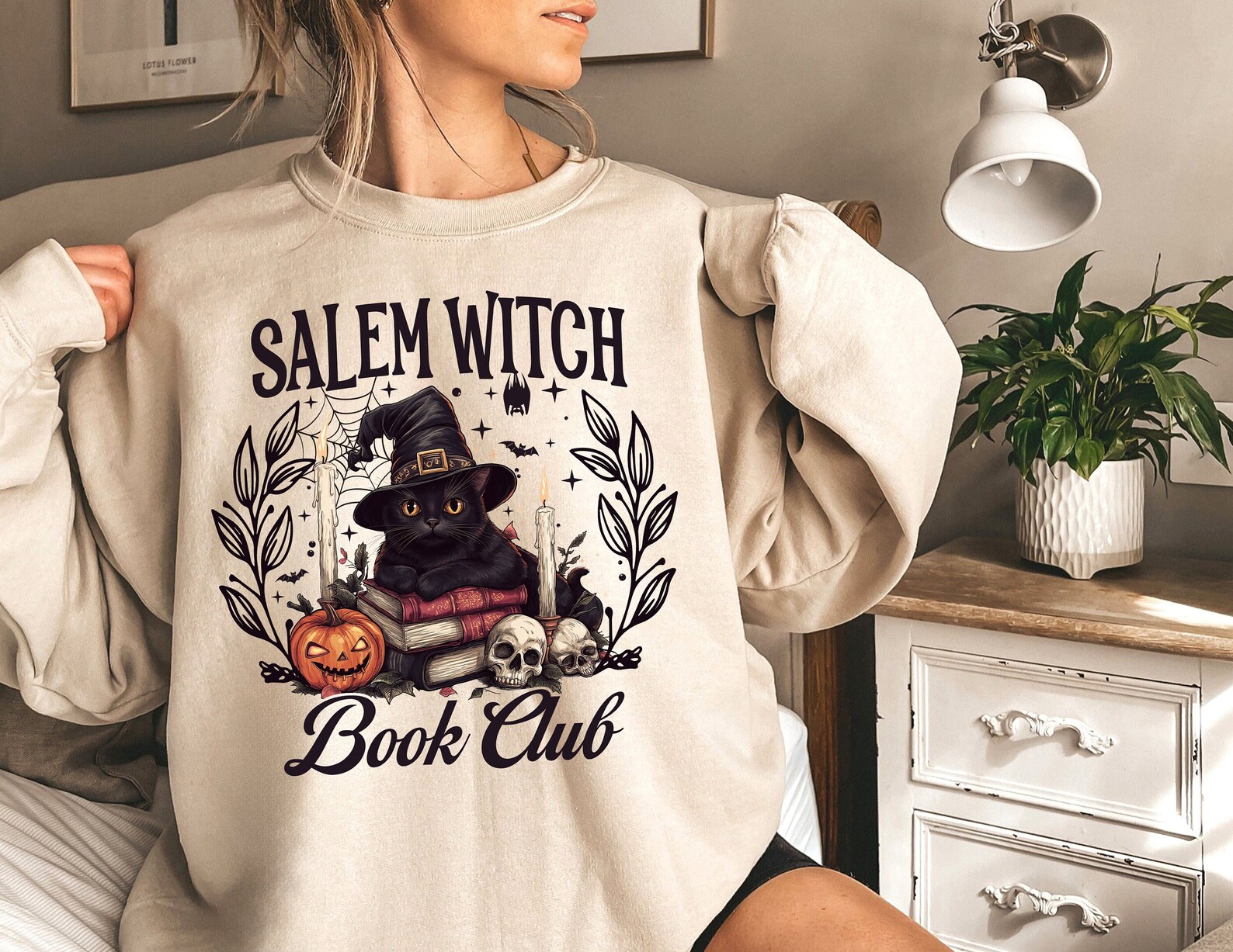 Salem Witch Book Club Png, Black Cat Png, Spooky Season Png, Instant ...