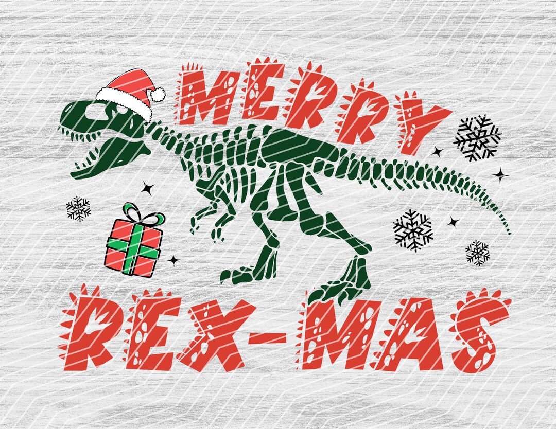 Merry Rex-mas , Dinosaur Christmas, Merry Christmas,funny Christmas ...