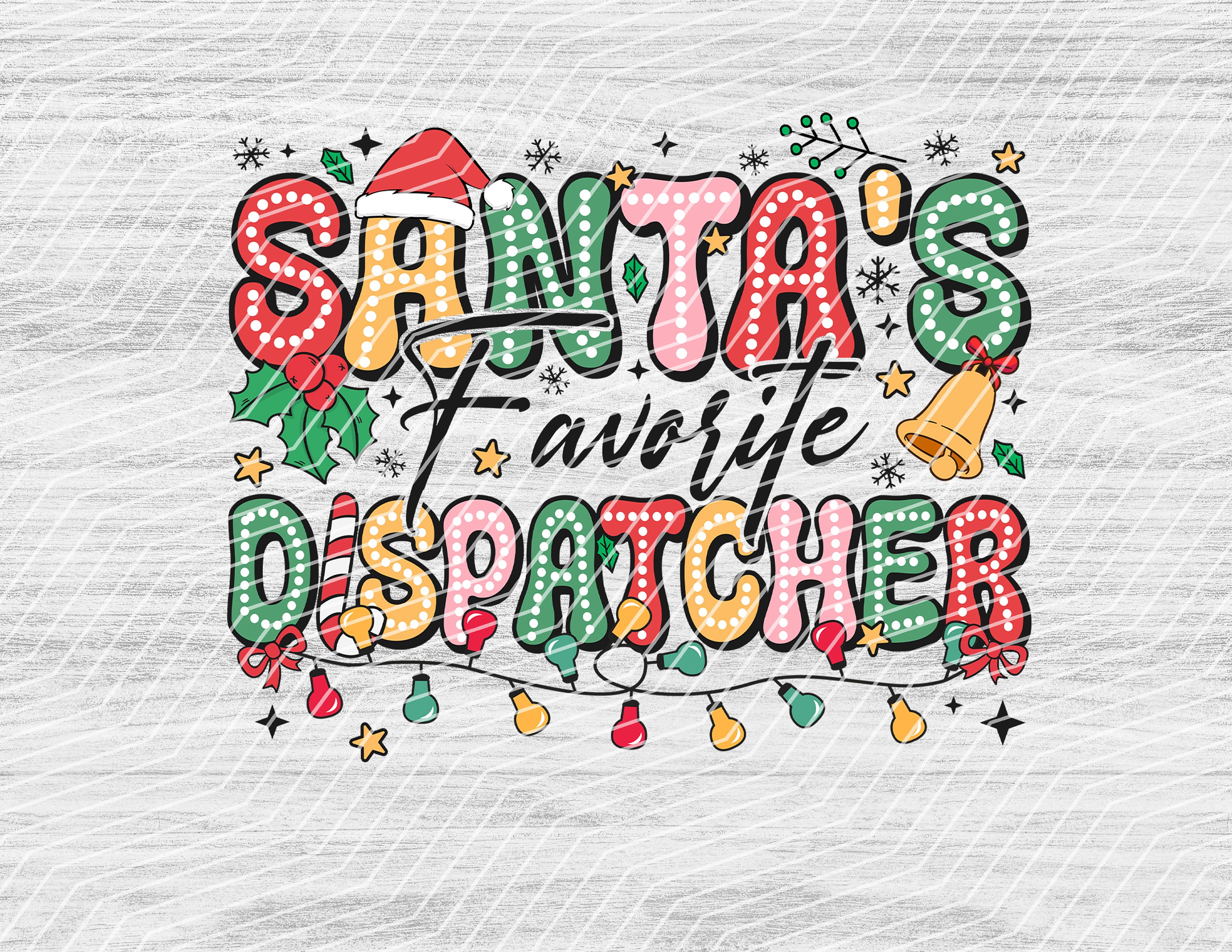 Santa's Favorite Dispatcher Png, Merry Christmas, Christmas Doodle Dots ...