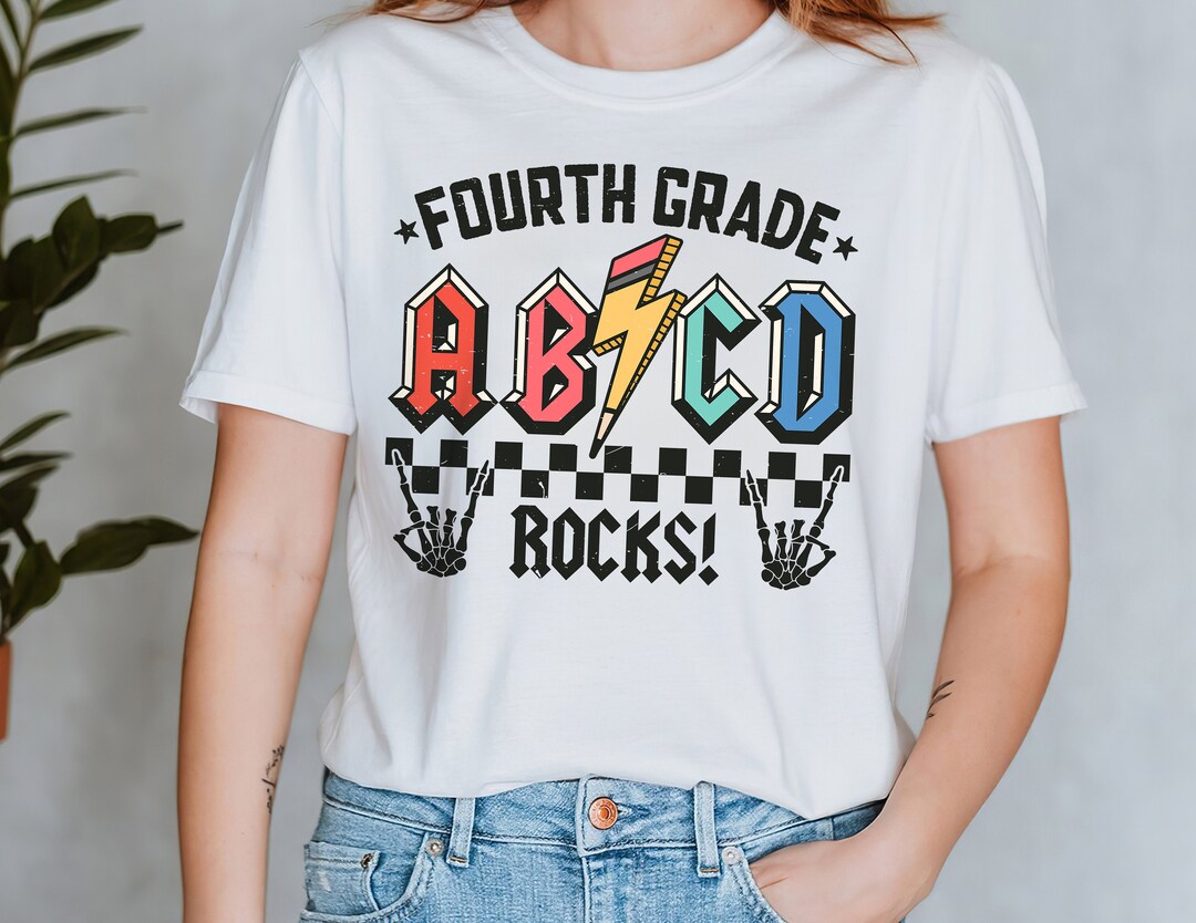 ABCD Fourth Grade Rocks Png, Pencil Lightning Bolt, Back to School ...