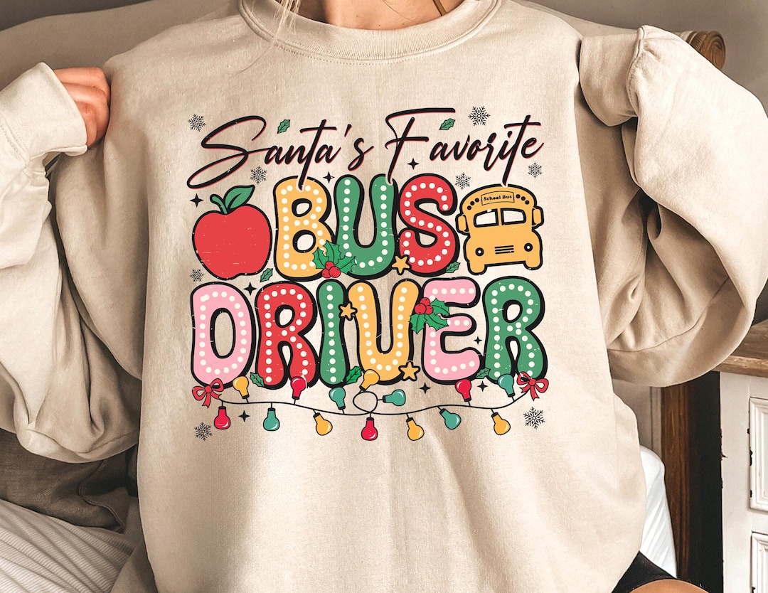 Santa's Favorite Bus Driver Png, Merry Christmas, Christmas Doodle Dots ...