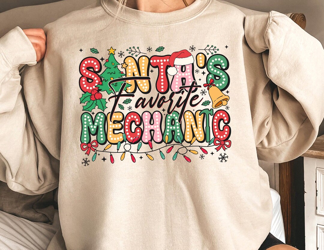 Santa's Favorite Mechanic Png, Merry Christmas, Christmas Doodle Dots ...