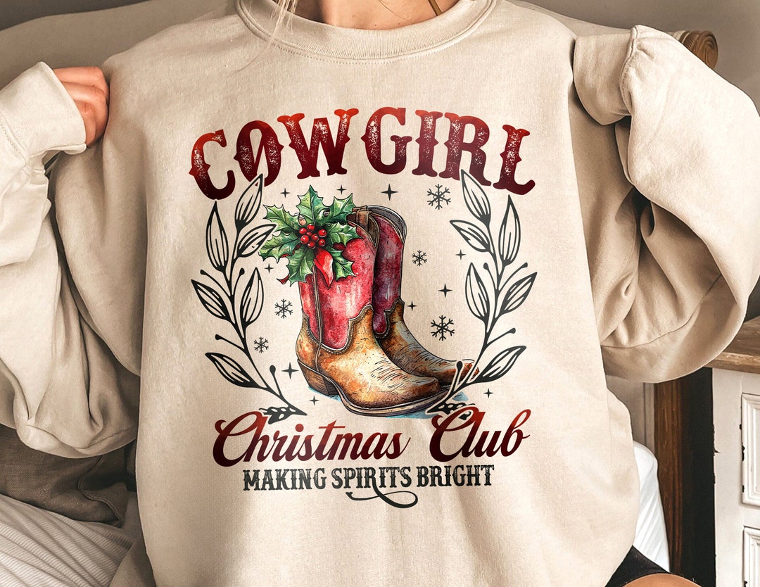 Cowgirl Christmas Club Png, Merry Christmas, Christmas Western Png ...