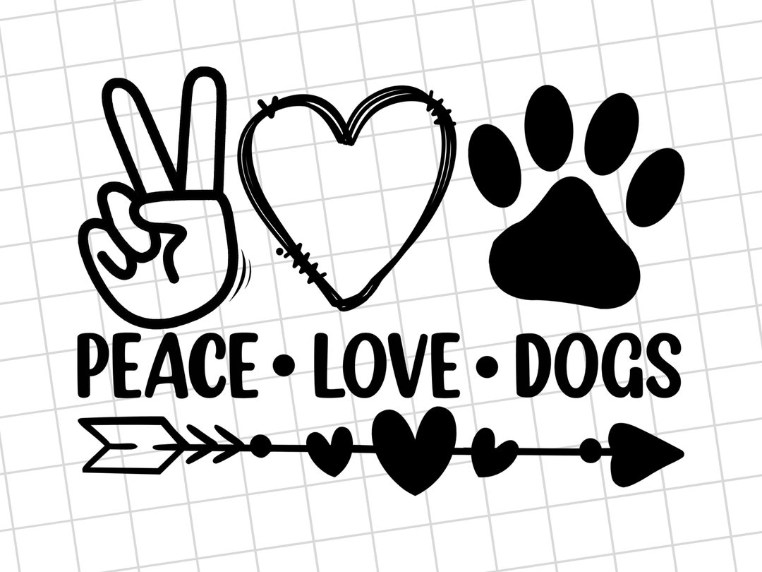 Peace Love Dogs ,paw , Peace Hand,dog Paw , Animal Paw, Sublimation ...
