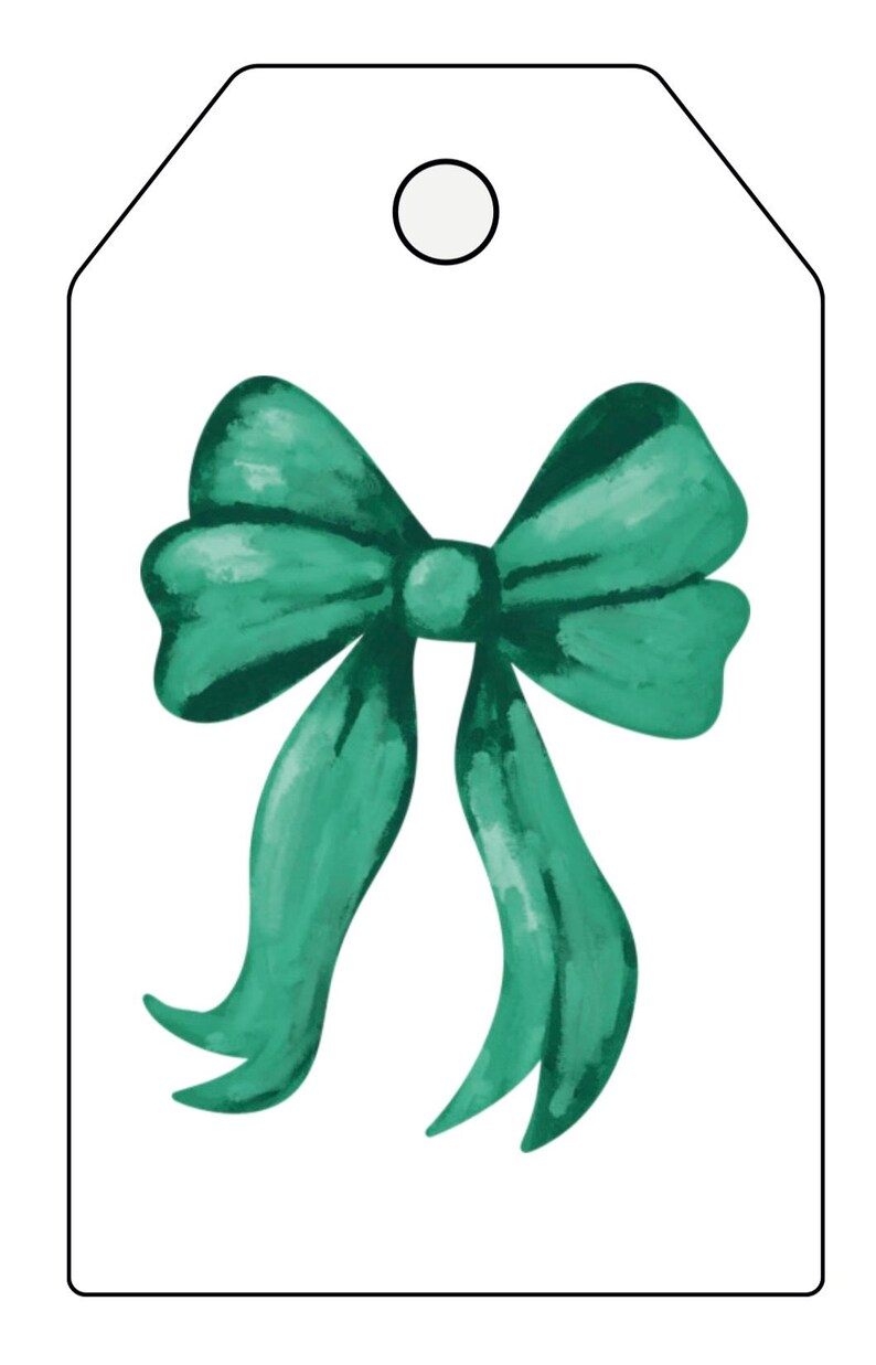 Christmas Bow Gift Tags – Printable Holiday Tags | Instant Download - Etsy