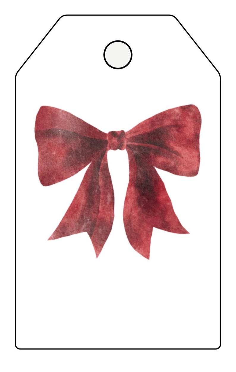 Christmas Bow Gift Tags – Printable Holiday Tags | Instant Download - Etsy