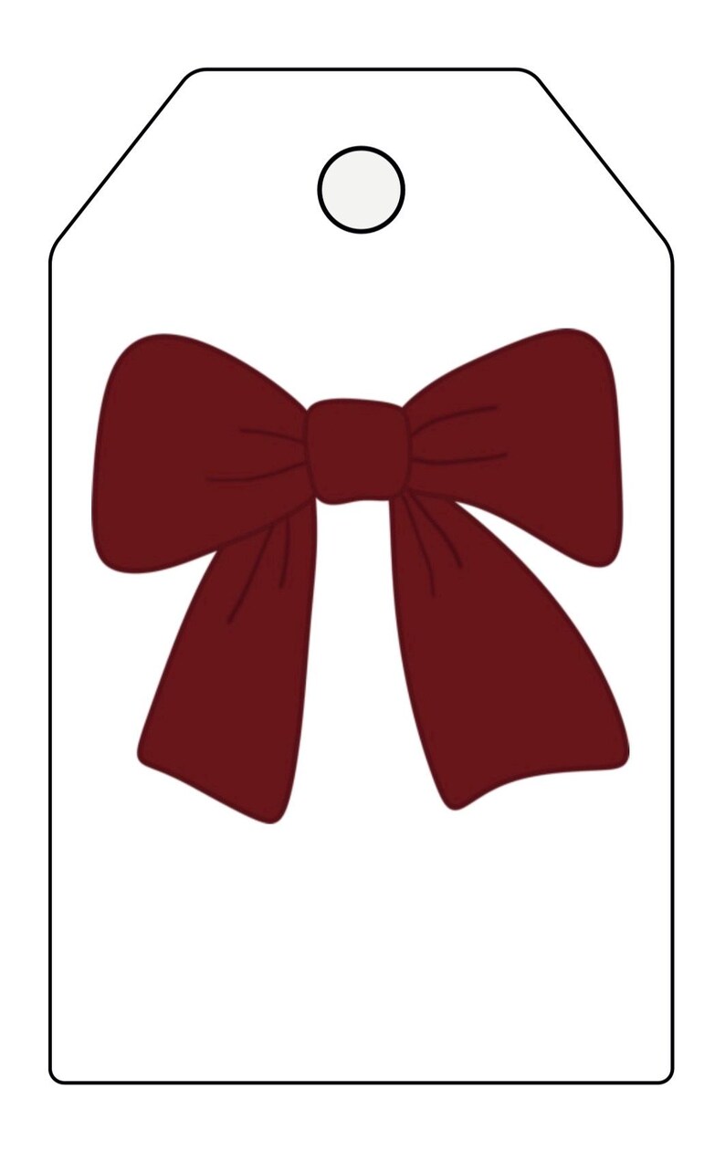 Christmas Bow Gift Tags – Printable Holiday Tags | Instant Download - Etsy