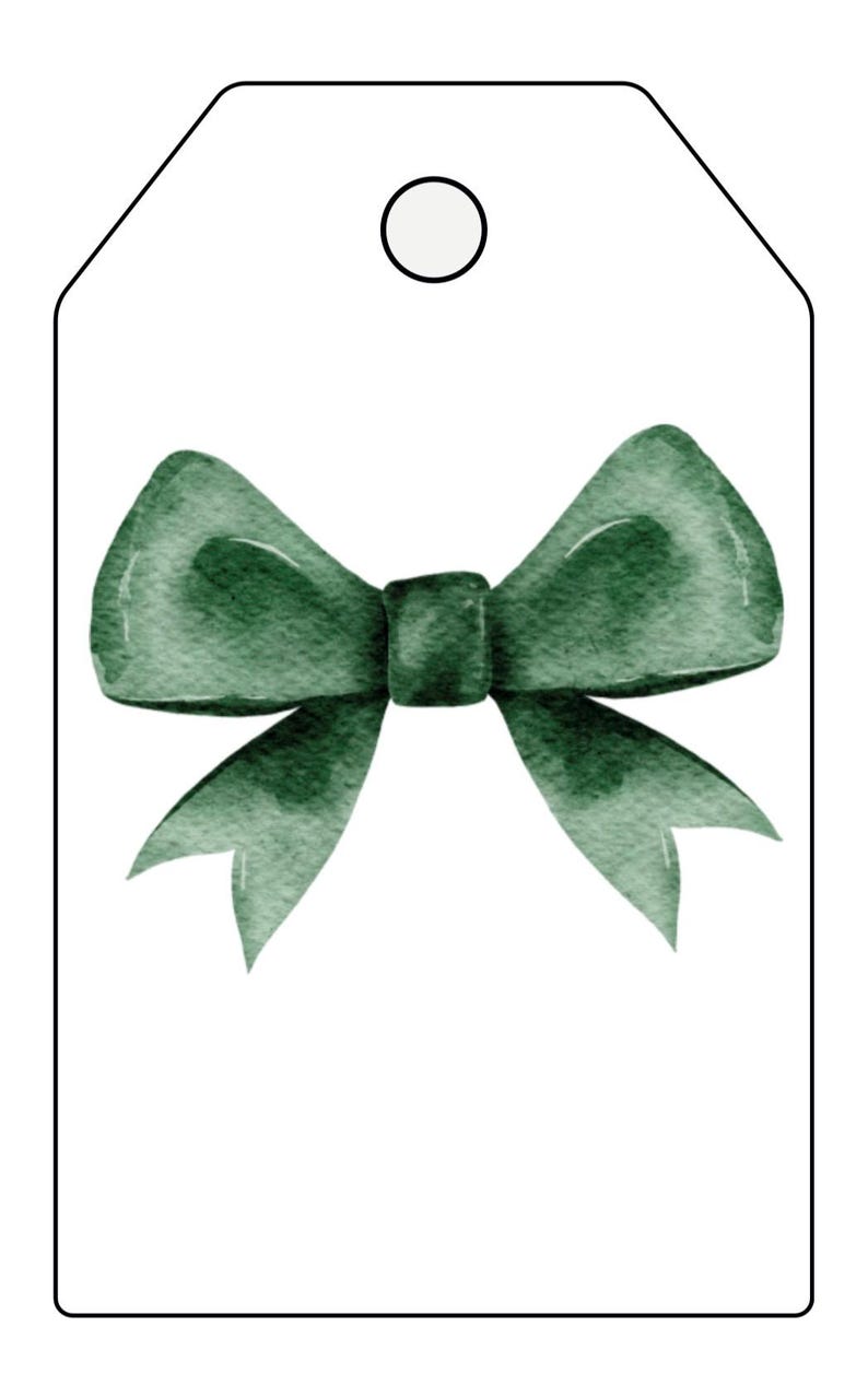 Christmas Bow Gift Tags – Printable Holiday Tags | Instant Download - Etsy