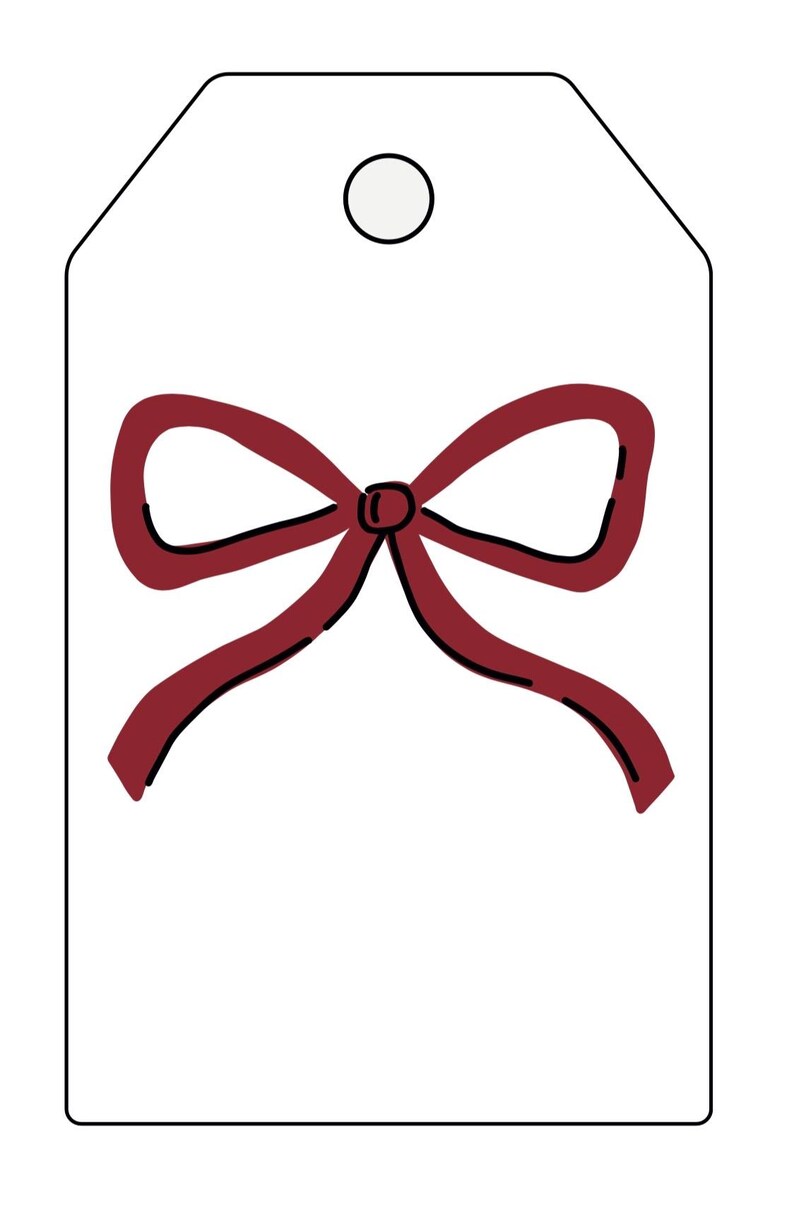 Christmas Bow Gift Tags – Printable Holiday Tags | Instant Download - Etsy