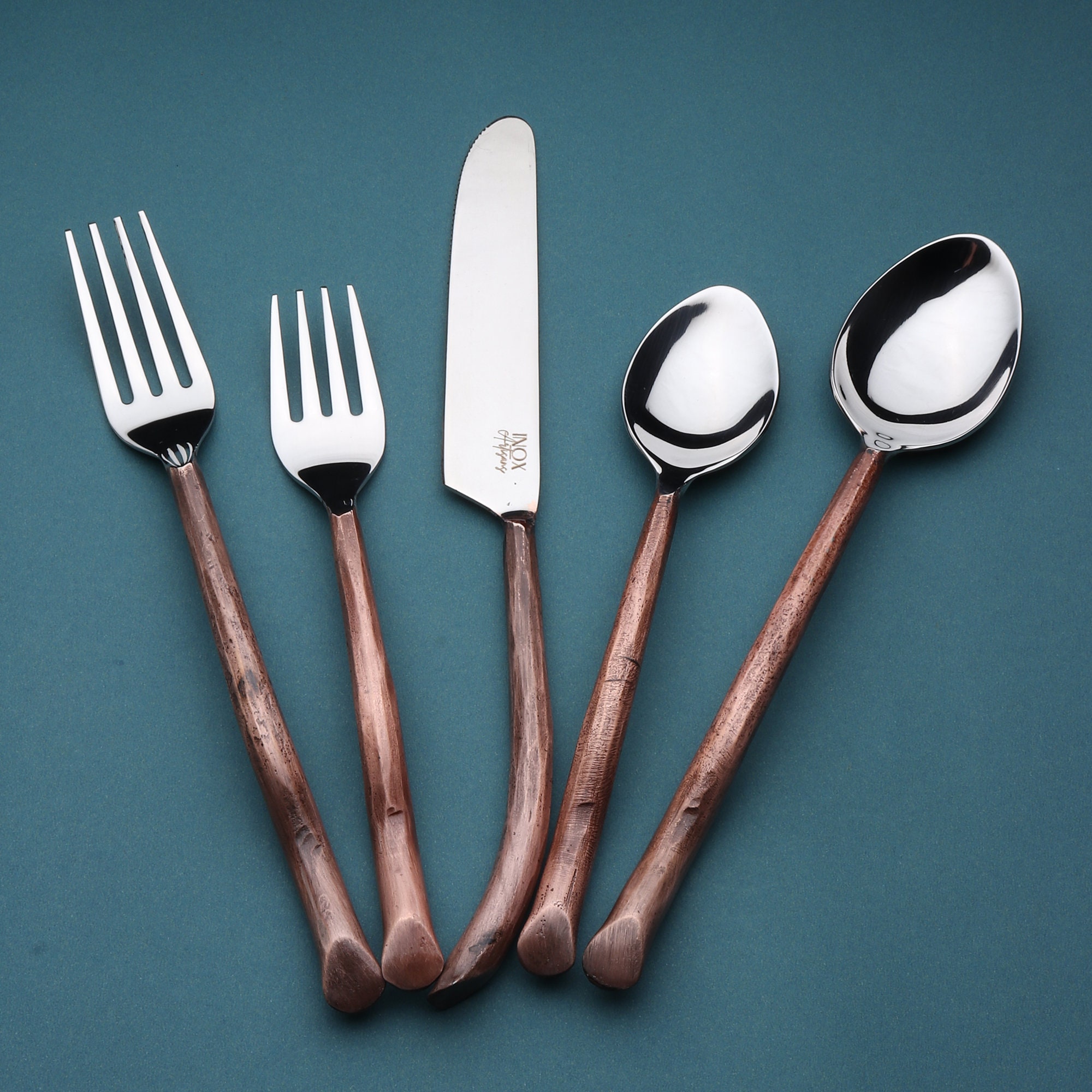 Twig Flatware Antique Copper 5 Pc. Place Setting - Etsy