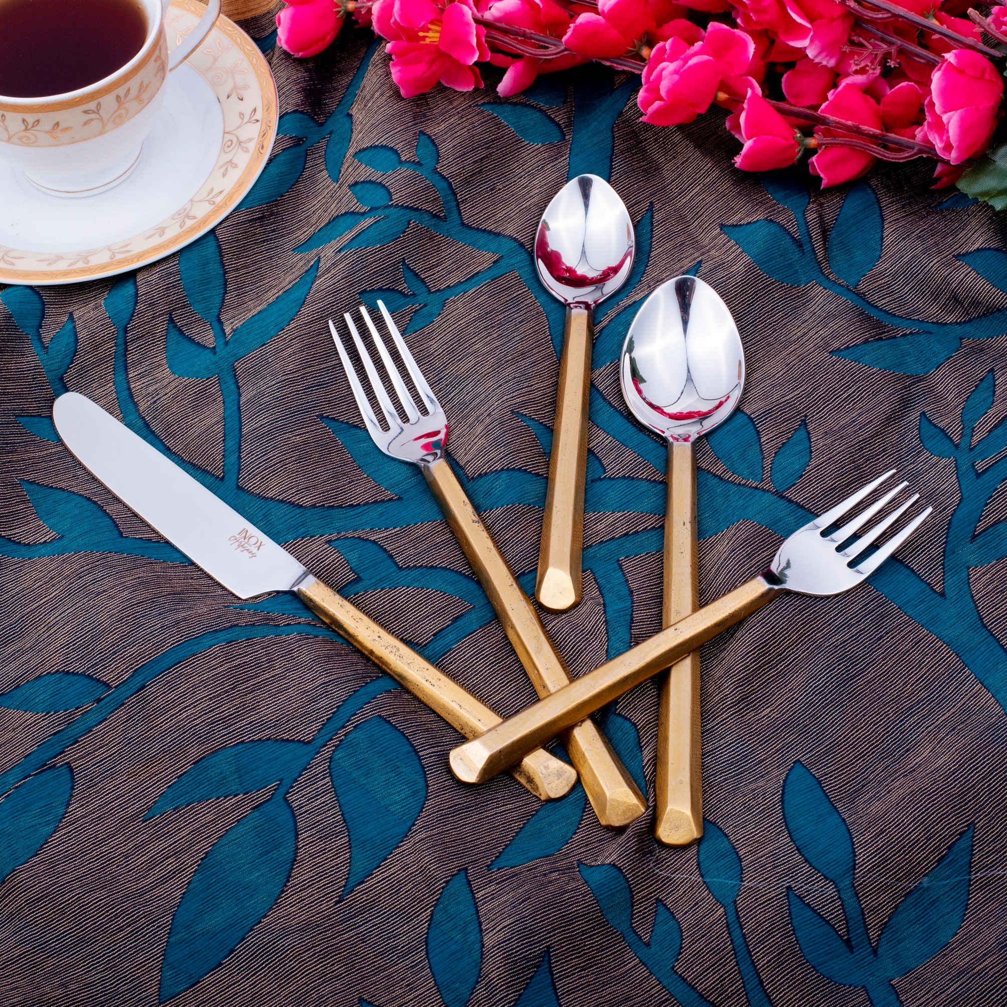 Plateau Design Vintage Gold 5/20 Pc. Place Setting Flatware Set - Etsy