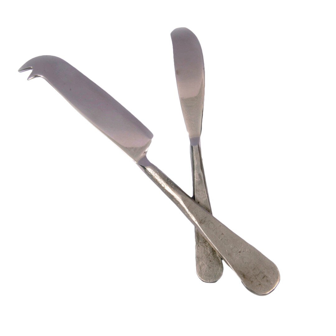 Nascent Steel Ridge Design Cheese Knife & Spreader 2 Pcs Set - Etsy