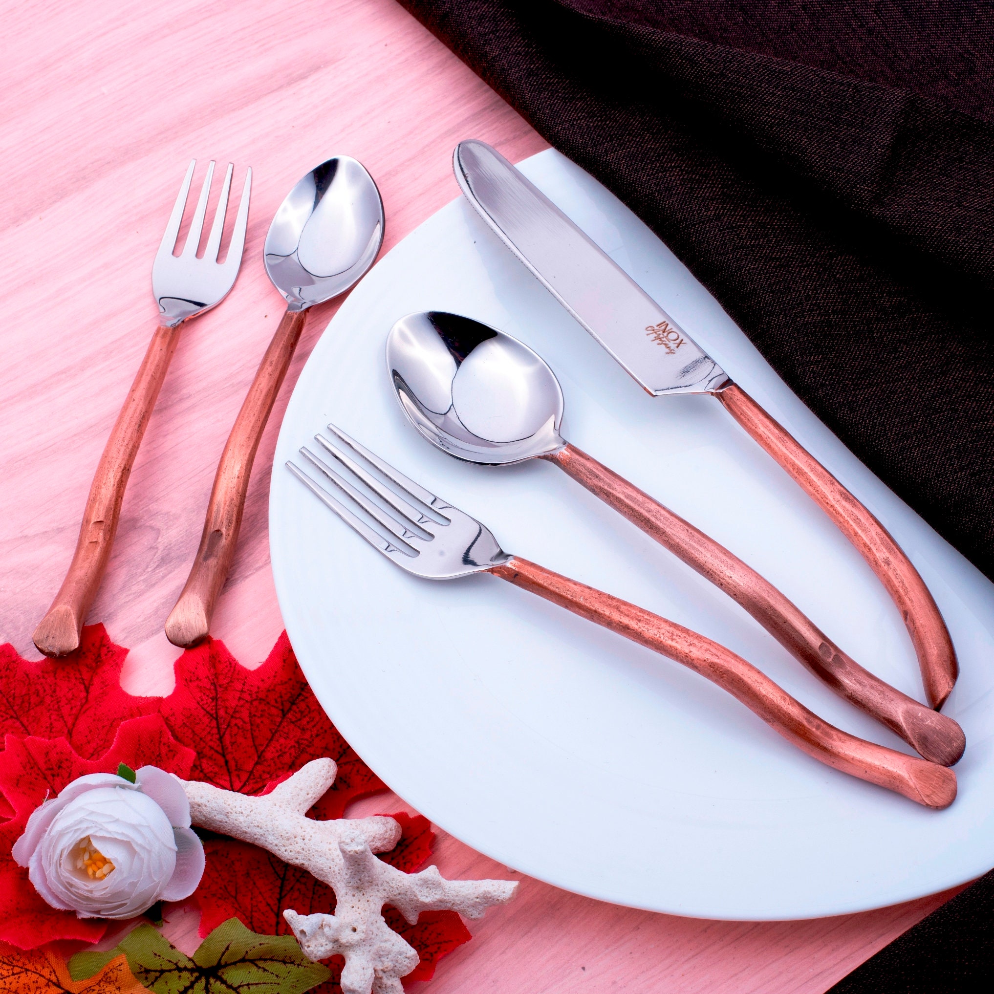 Twig Flatware Antique Copper 5 Pc. Place Setting - Etsy
