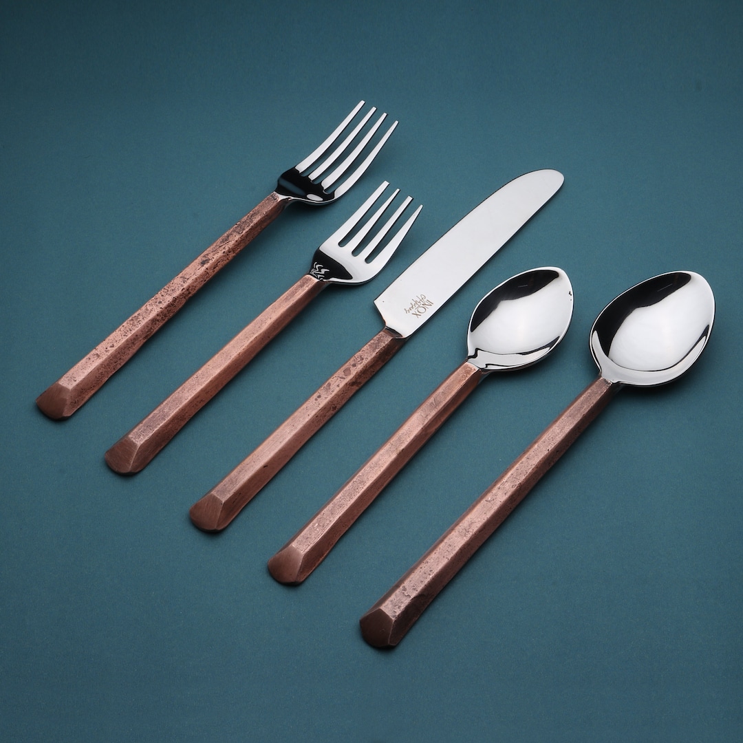 Plateau Design Antique Copper 5/20 Pc. Place Setting Flatware Set - Etsy
