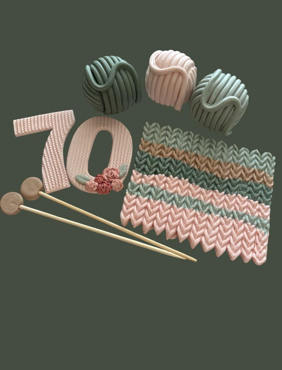 Wool Ball Yarn Knitting Edible Gum Paste Cake Topper Set - Etsy UK