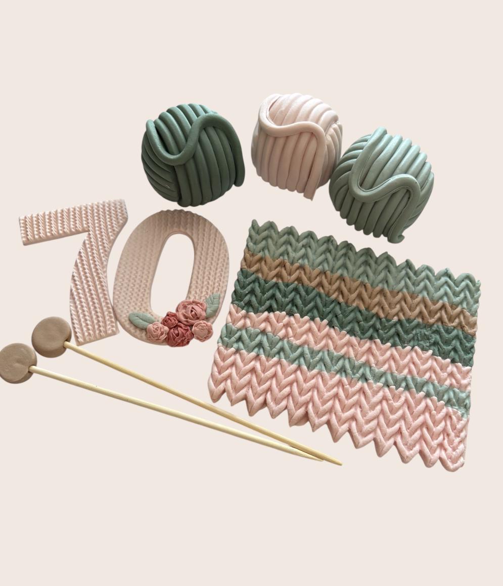 Wool Ball Yarn Knitting Edible Gum Paste Cake Topper Set - Etsy UK