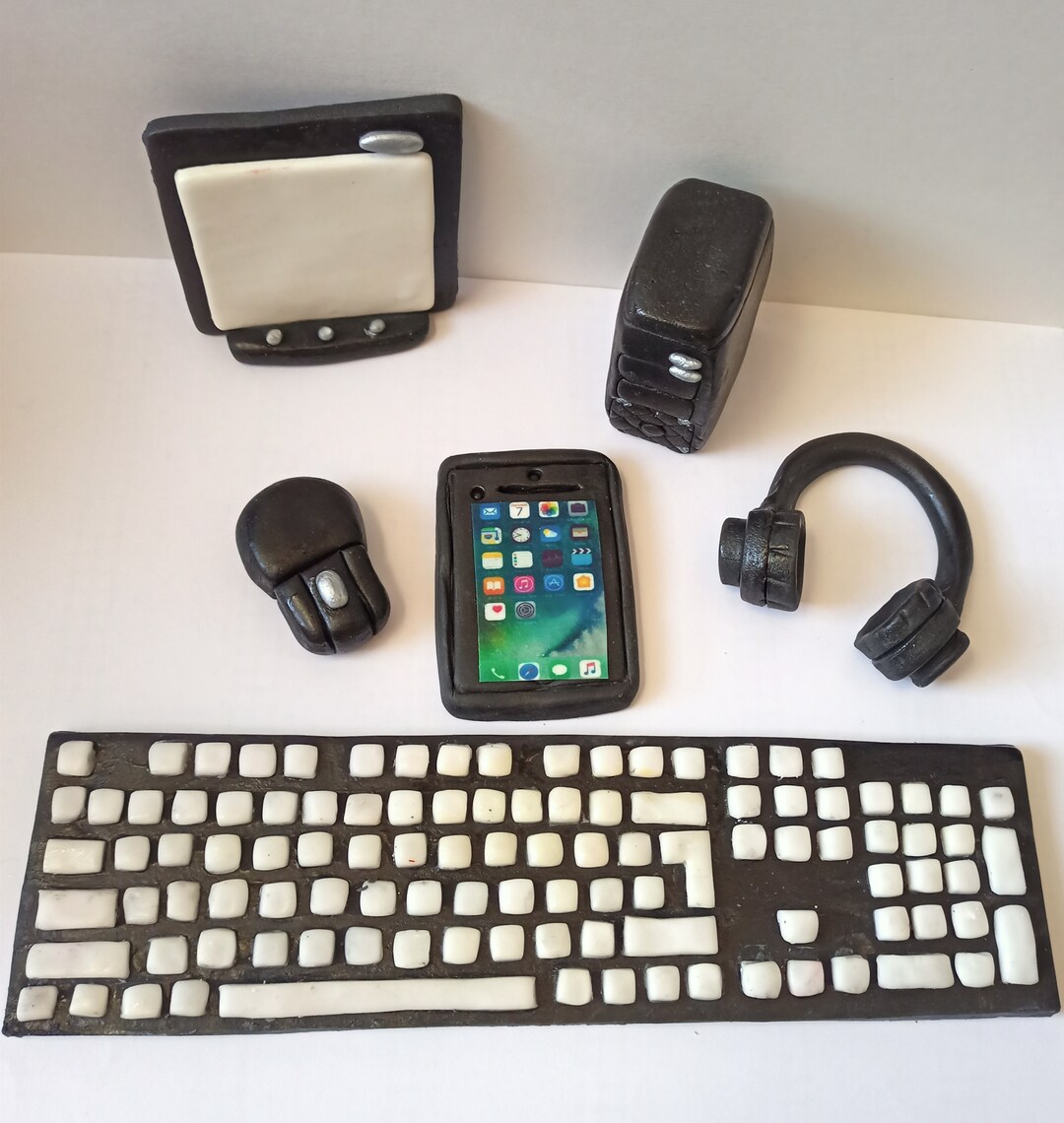 Fondant Edibles Computer Keyboard Mobile..... Phone Cake Topper - Etsy