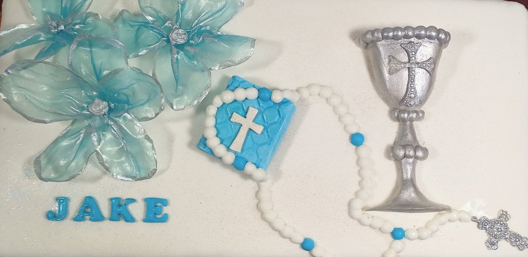 Christening Communion Edible Cake Topper Decorations - Etsy